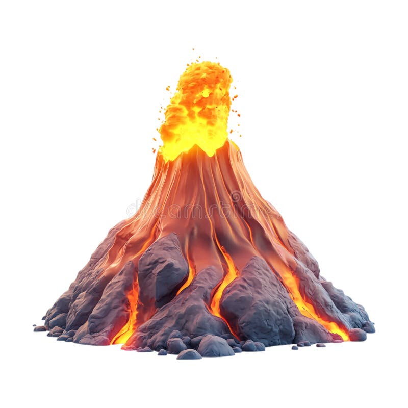 PNG Smiley 3D Molten Volcano with Lava on Transparent Background - Ai ...