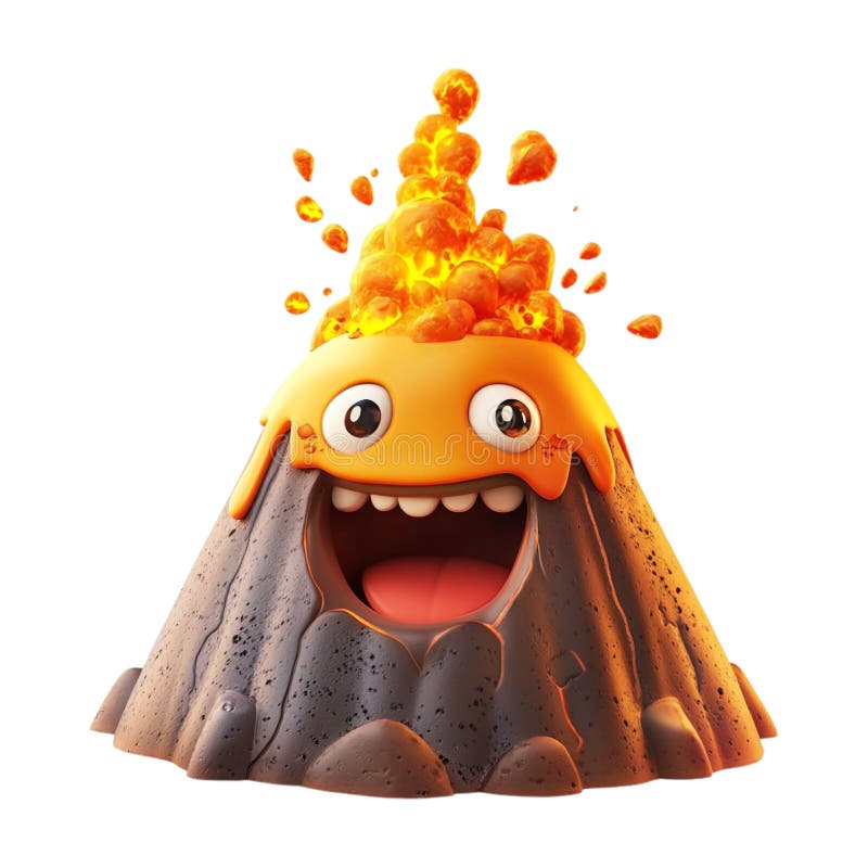 PNG Smiley 3D Molten Volcano with Lava on Transparent Background - Ai ...
