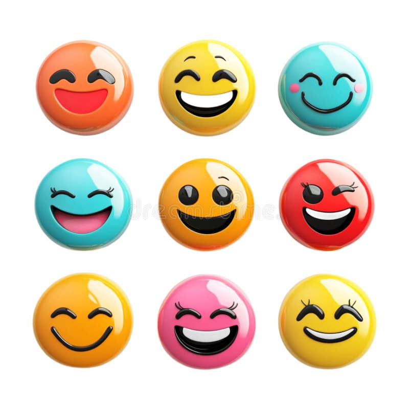 PNG Smiley Emojis 3D on Transparent Background - Ai Generated Stock ...