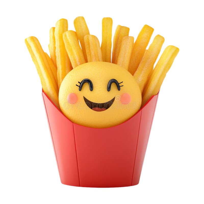 PNG Smiley Fries Pack on Transparent Background - Ai Generated Stock ...