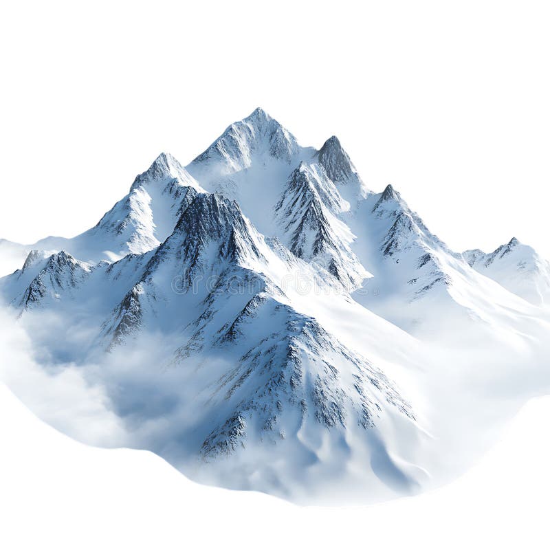 PNG Snow Covered Mountains Against a Transparent Background Stock ...