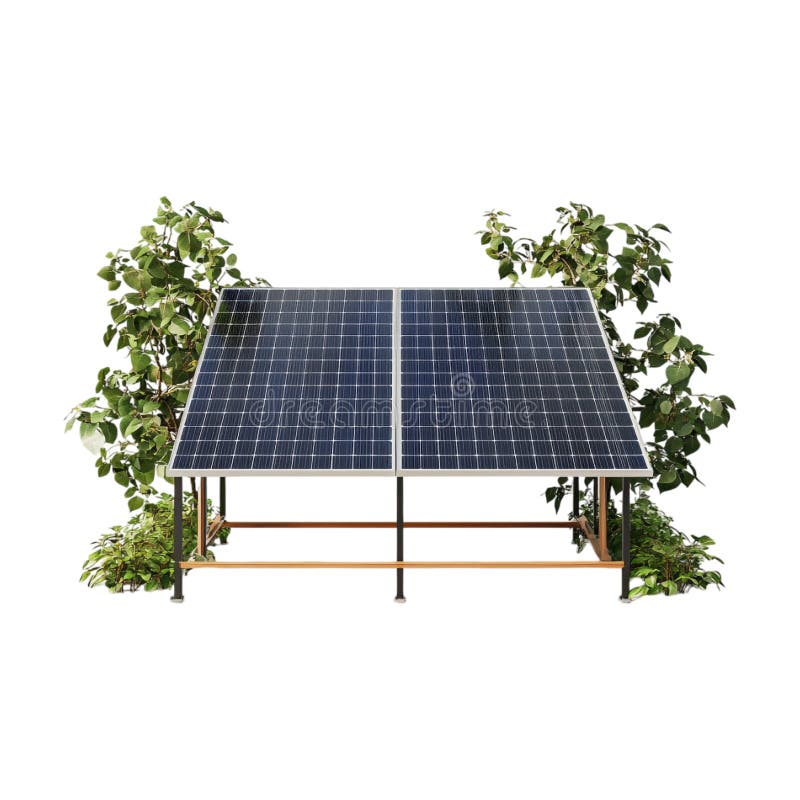 PNG Solar Panel with Plants on Transparent Background - Ai Generated ...