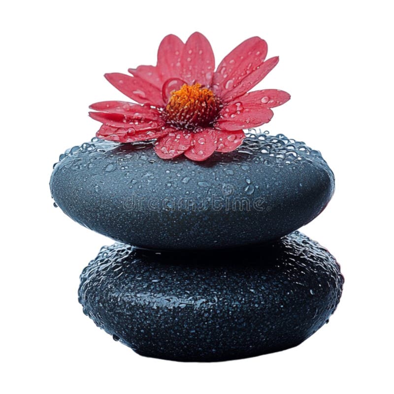 PNG Spa Stone Stack with Flowers on Transparent Background - Ai ...
