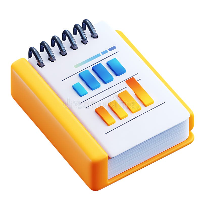 PNG Spiral Notebook Business Data Visualization Against Transparent Background Stock ...