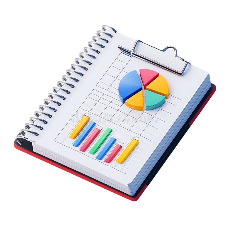 PNG Spiral Notebook with Charts and Graphs Business Planning Data ...