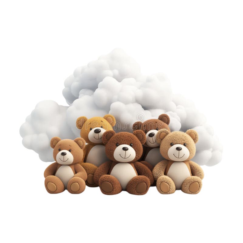 PNG Stack of Cute Bear Toys on Transparent Background - Ai Generated ...