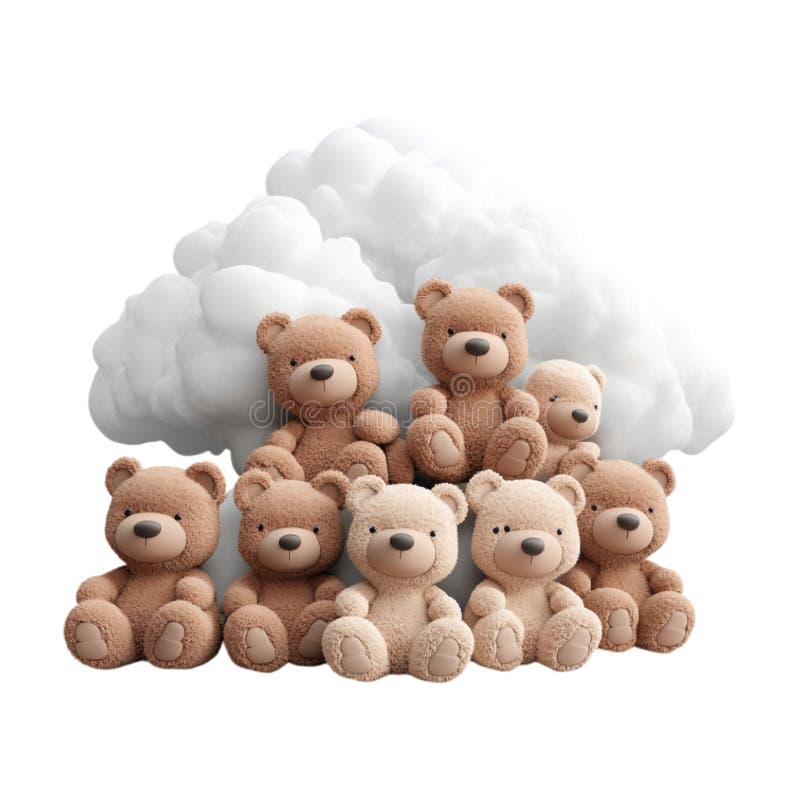 PNG Stack of Cute Bear Toys on Transparent Background - Ai Generated ...