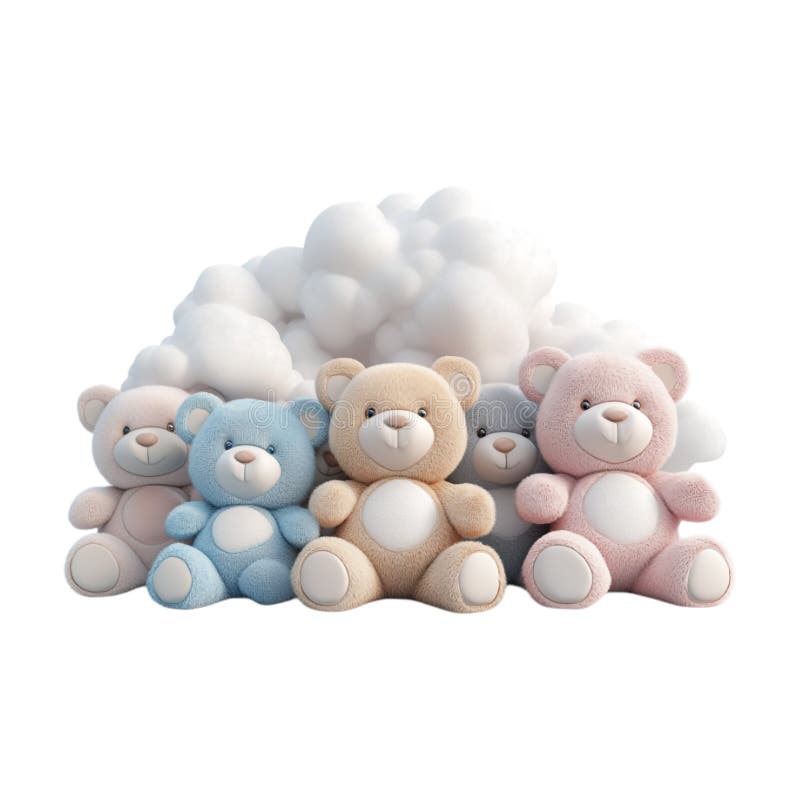 PNG Stack of Cute Bear Toys on Transparent Background - Ai Generated ...