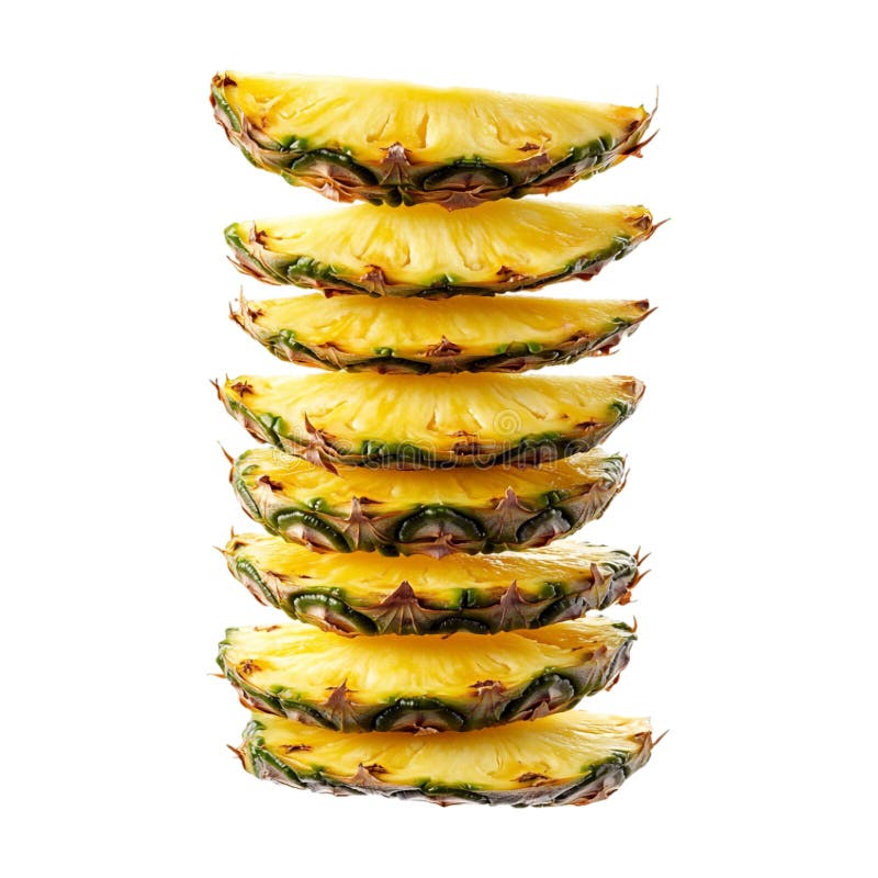 PNG Stack of Pineapple Slices on Transparent Background Stock ...
