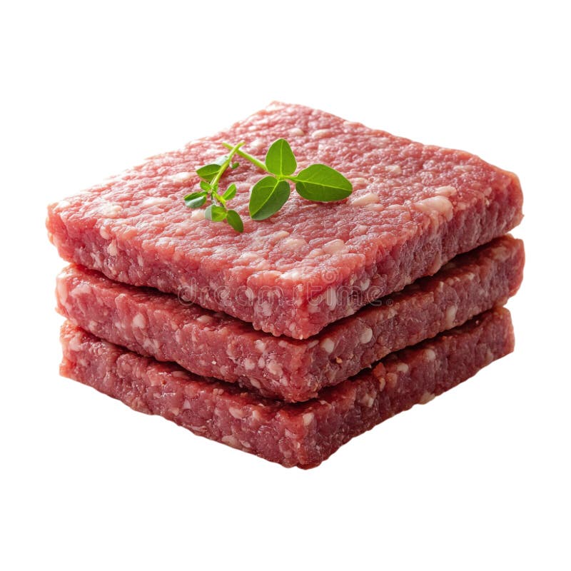 PNG Stack of Raw Pieces Grinded Meat on Transparent Background - Ai ...