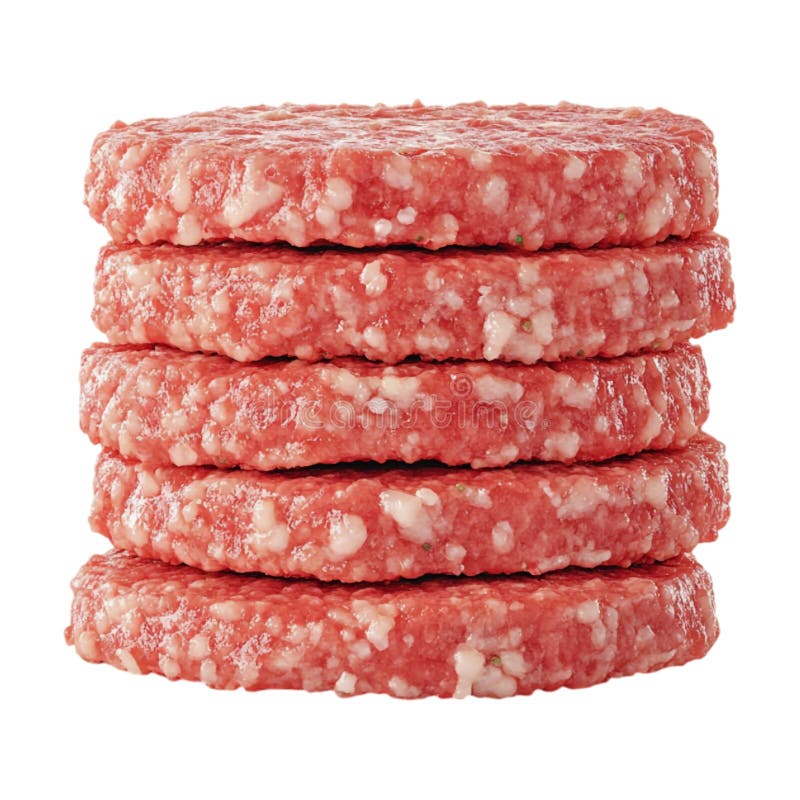 PNG Stack of Raw Pieces Grinded Meat on Transparent Background - Ai ...