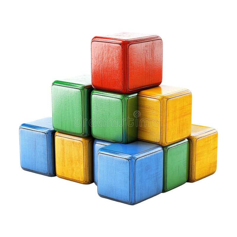 PNG Stack of Red Solid Color Cubes Toy on Transparent Background - Ai ...