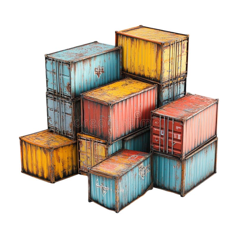 PNG Stack of Shipping Containers on Transparent Background - Ai ...