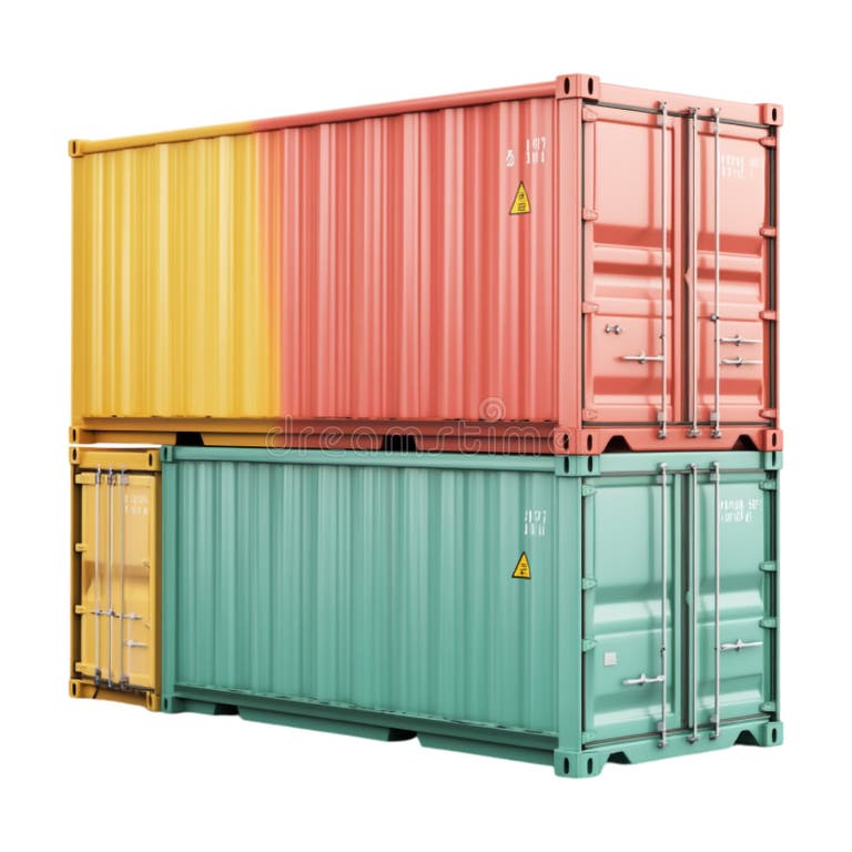 PNG Stack of Shipping Containers on Transparent Background - Ai ...