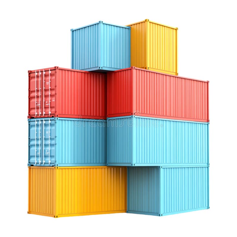PNG Stack of Shipping Containers on Transparent Background - Ai ...