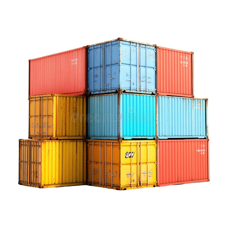 Stack of Shipping Containers on Transparent Background - Ai Generated ...