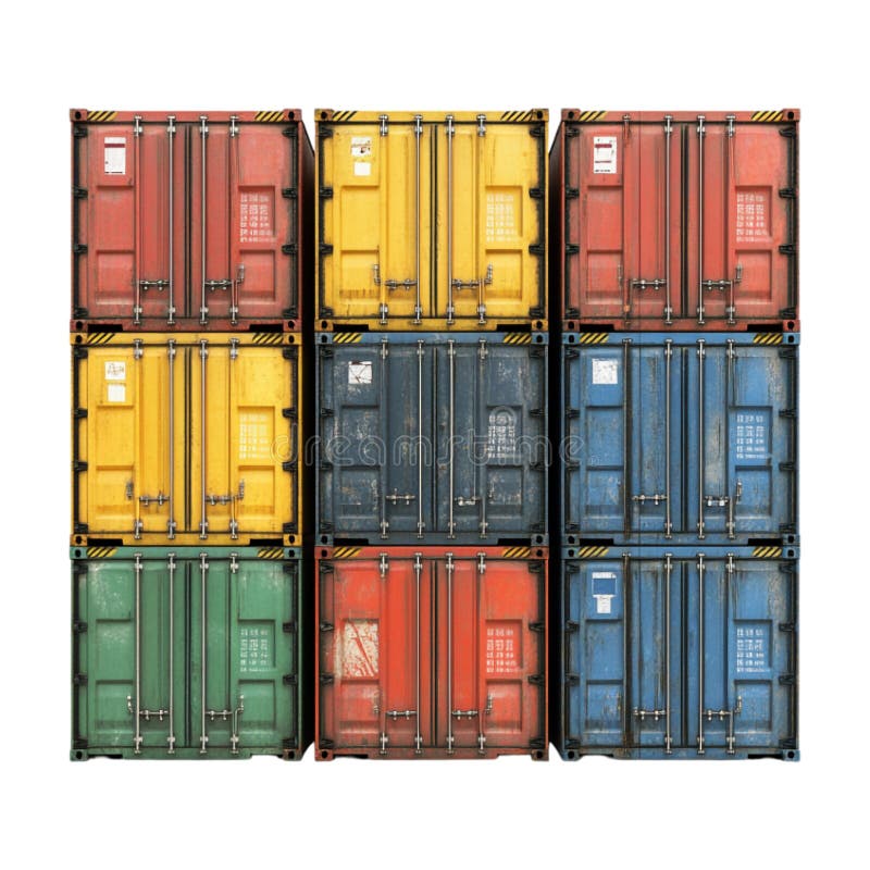 PNG Stack of Shipping Containers on Transparent Background - Ai ...