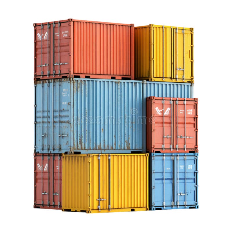 PNG Stack of Shipping Containers on Transparent Background - Ai ...