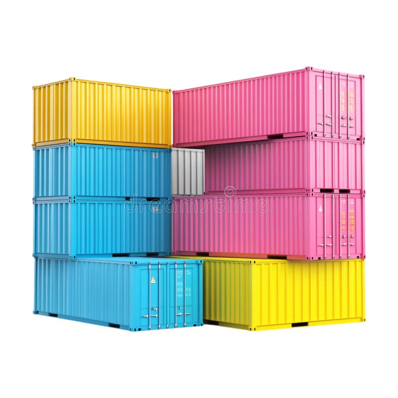PNG Stack of Shipping Containers on Transparent Background - Ai ...