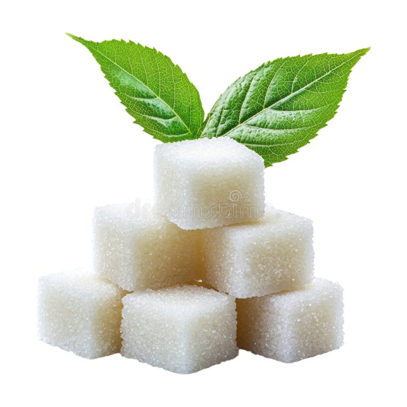 PNG Stack of Sugar Cubes with Leaves on Transparent Background - Ai ...