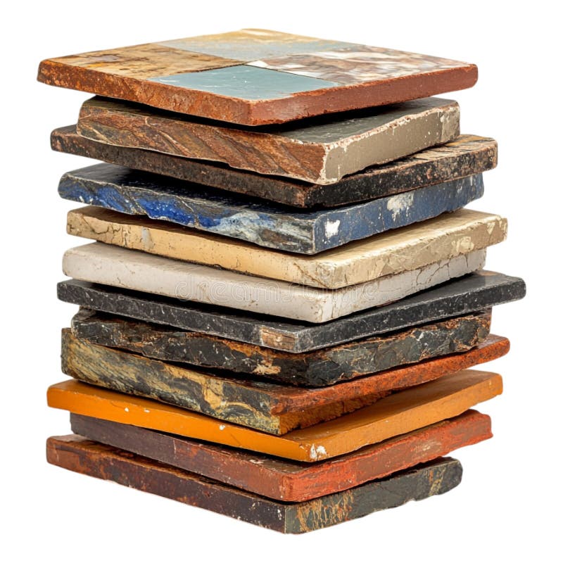 PNG Stack of Tiles Against Transparent Background Stock Illustration ...