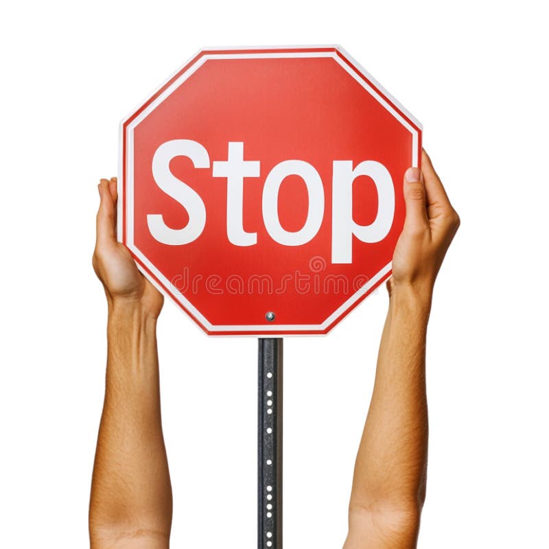 PNG Stop Sign Board in Hands on Transparent Background - Ai Generated ...