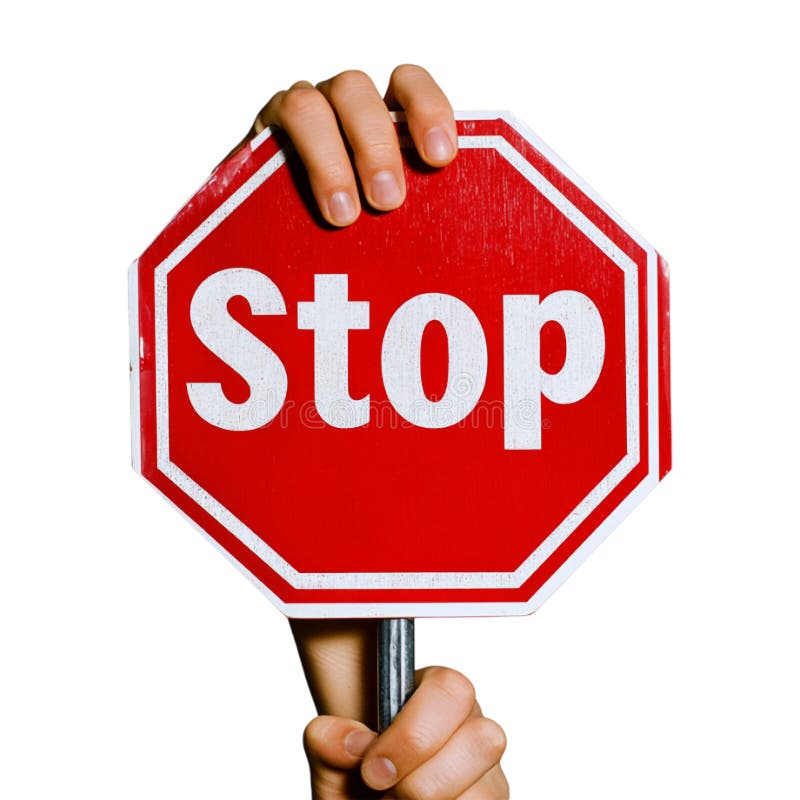 PNG Stop Sign Board in Hands on Transparent Background - Ai Generated ...