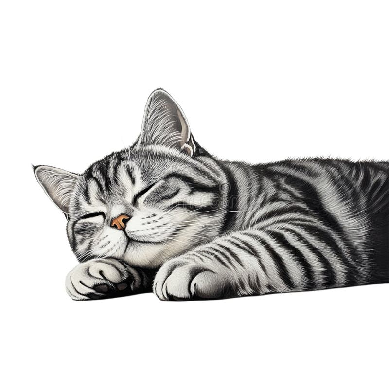 PNG Tabby Cat Portrait on Transparent Background Stock Illustration ...
