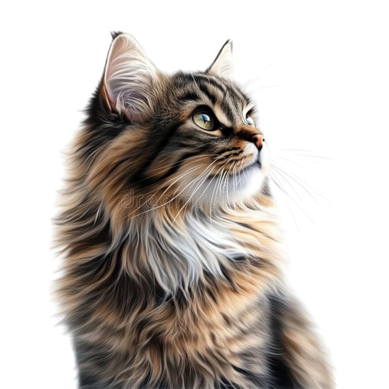 PNG Tabby Cat Portrait on Transparent Background Stock Illustration ...