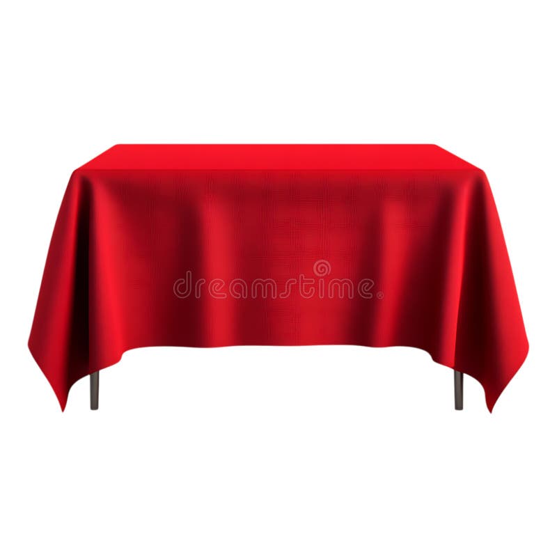 PNG Table Draped with Red Silk Against a Transparent Background for ...