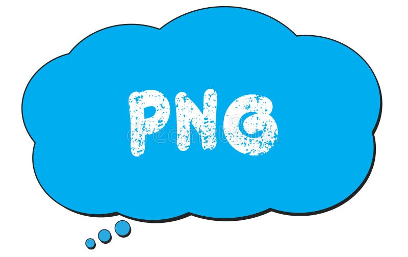 PNG Text Written on a Blue Thought Bubble Stock Illustration ...