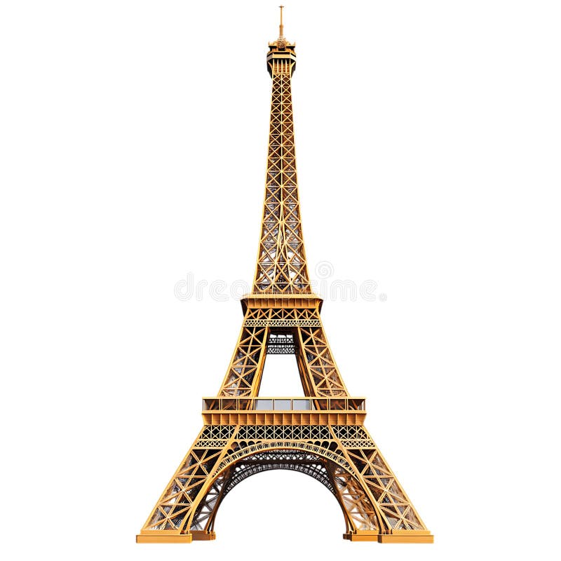 PNG Tower with the Eiffel Tower on it Front View Against Transparent ...