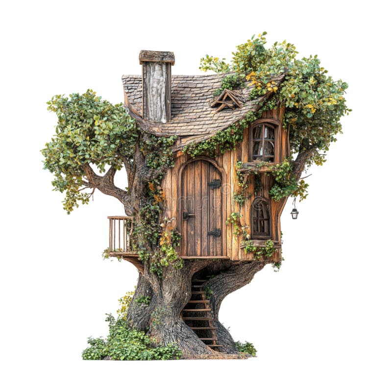 PNG Treehouse on Transparent Background Stock Illustration ...