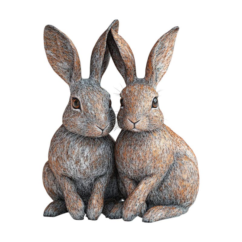 PNG Two Curious Rabbits on Transparent Background Stock Illustration ...
