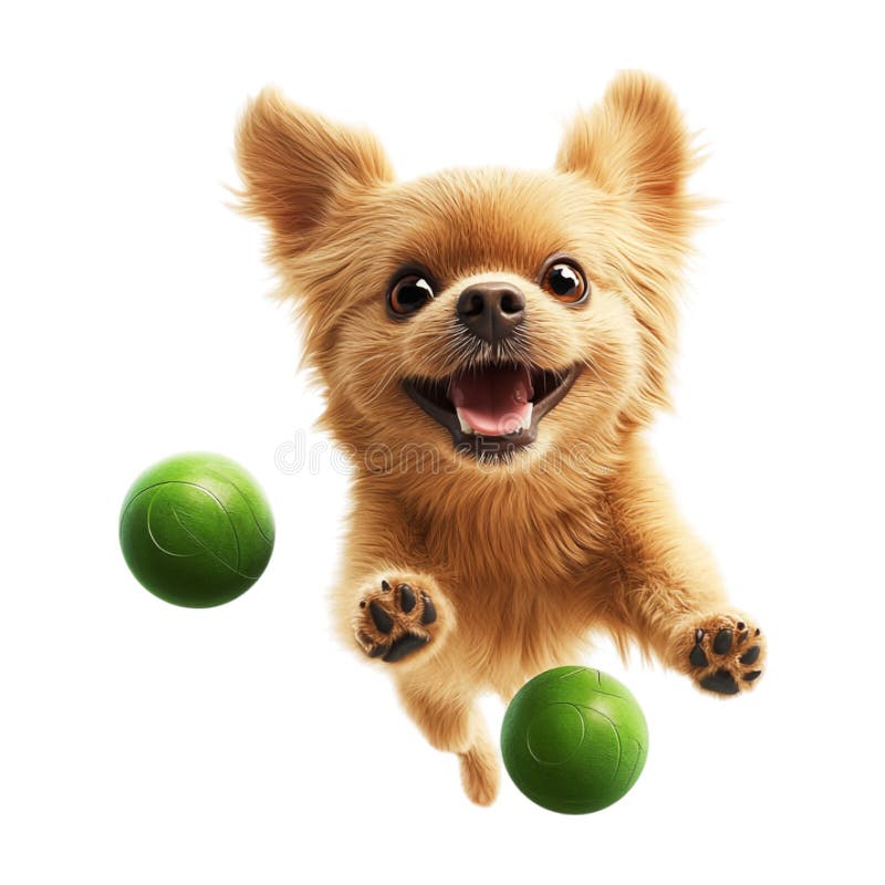 PNG Two Dogs Playing with Balls on Transparent Background Stock ...