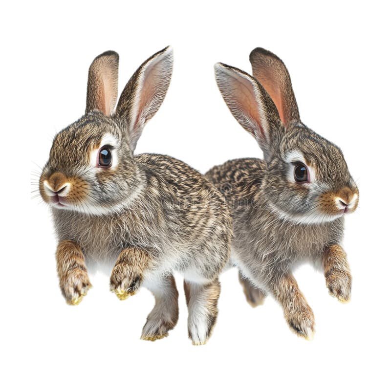 PNG Two Rabbits Running Towards Camera on Transparent Background Stock ...