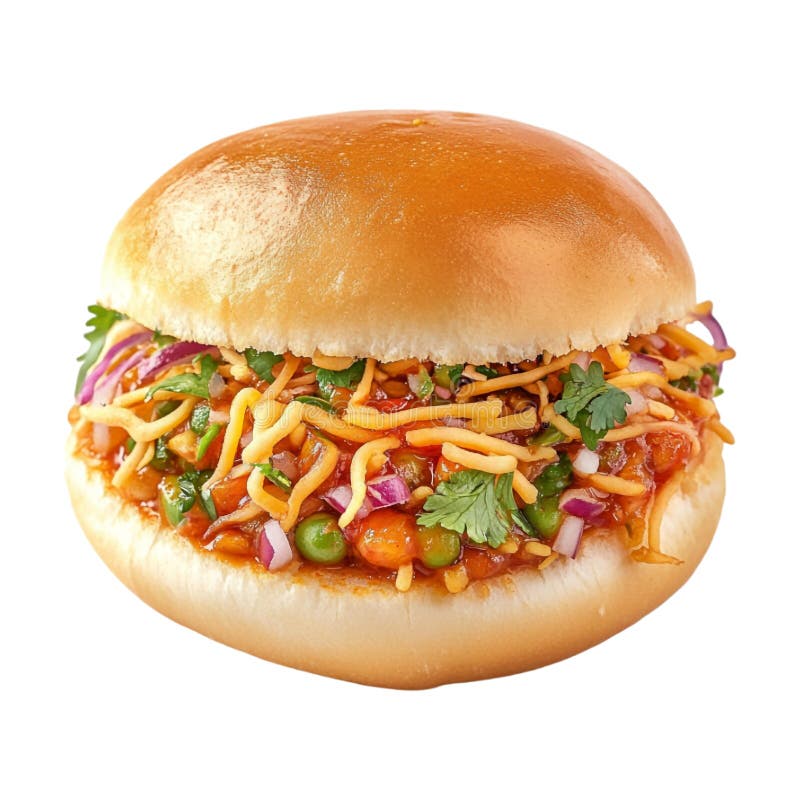 PNG Vada Pav Burger on Transparent Background - Ai Generated Stock ...