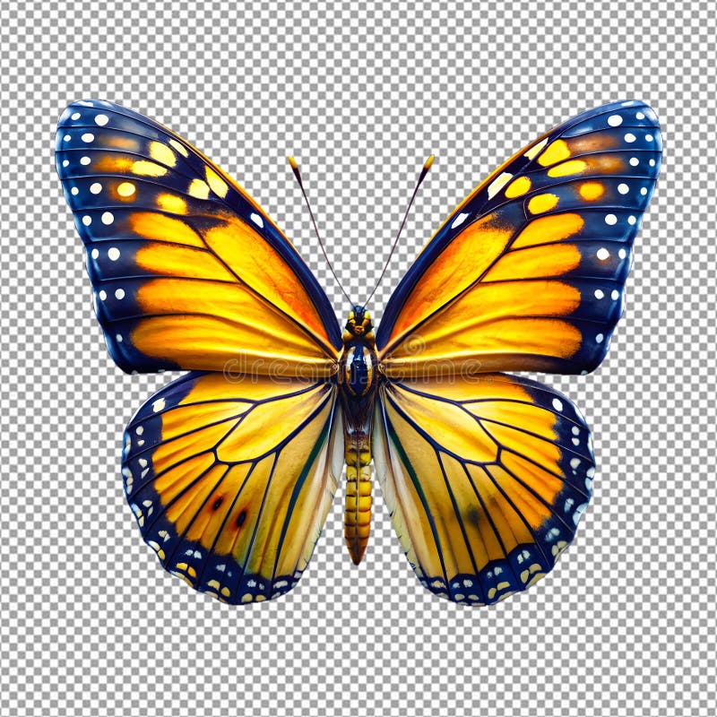 PNG a Vibrant Yellow Monarch Butterfly Stock Photo - Illustration of ...