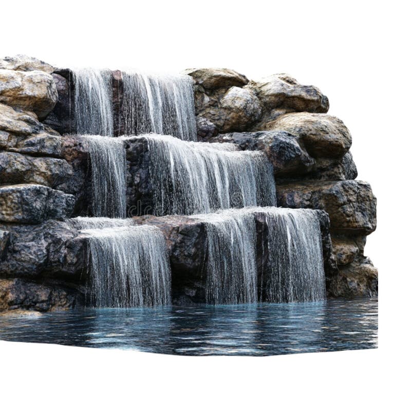 PNG Water Falling from Mountain with Plants on Transparent Background ...