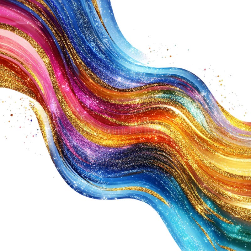 PNG Wavy Glitter Effect Swirl on Transparent Background - Ai Generated ...