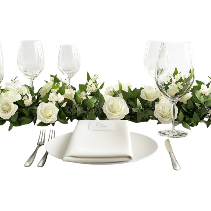 PNG Wedding Table Decorated with Different Items on Transparent ...