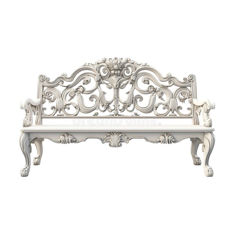 PNG White Bench on Transparent Background - Ai Generated Stock ...