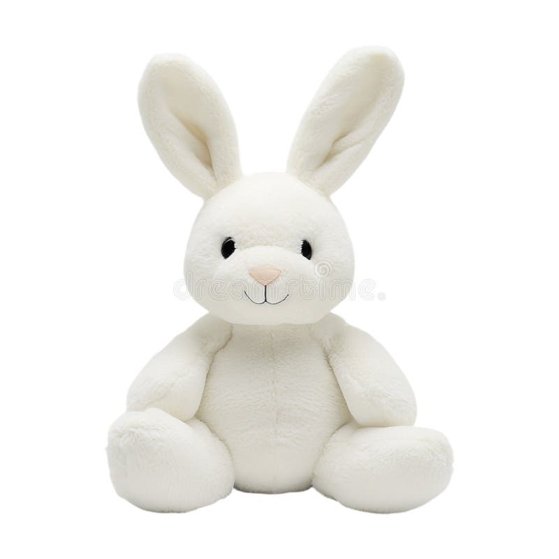 PNG White Rabbit Bunny Toy on Transparent Background - Ai Generated ...