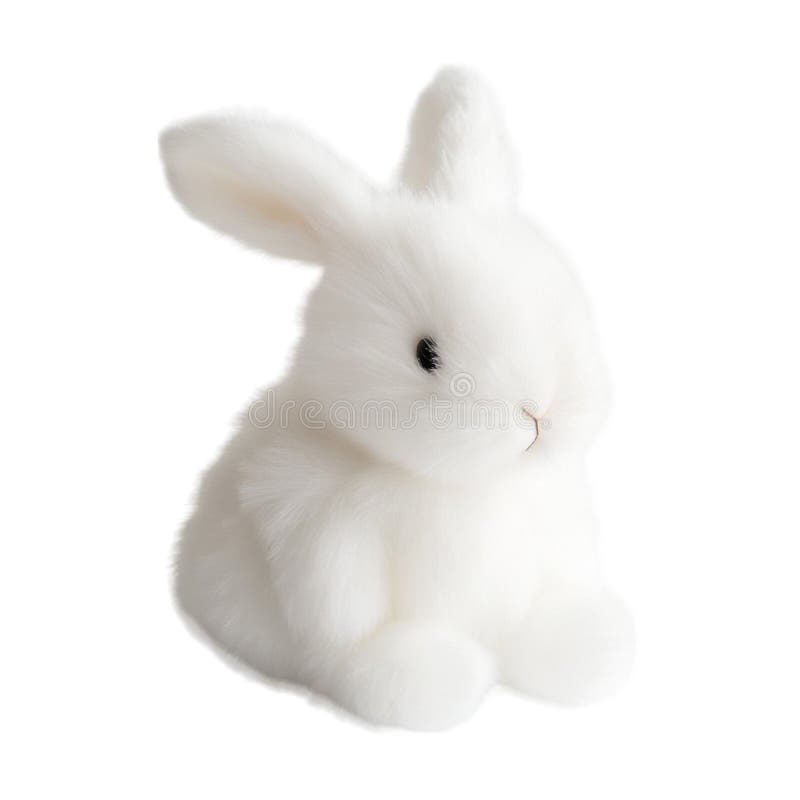 PNG White Rabbit Bunny Toy on Transparent Background - Ai Generated ...