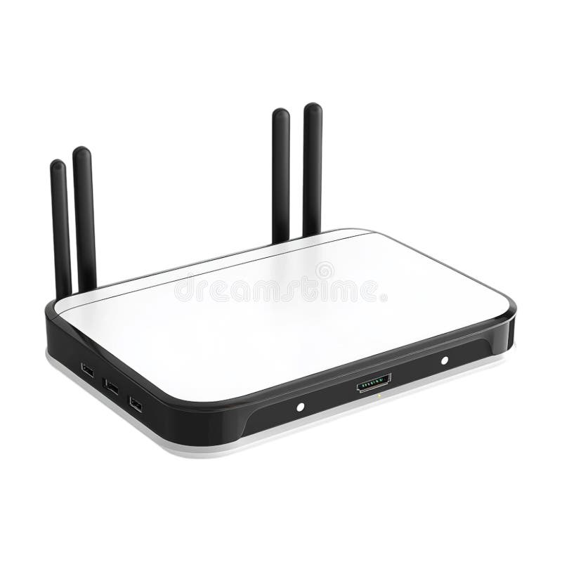 PNG White Router with Four Antennas on Transparent Background Stock ...
