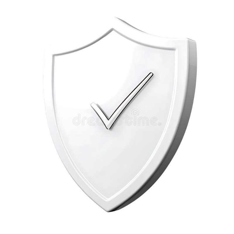 PNG White Shield with a Tick Mark on Transparent Background Stock ...