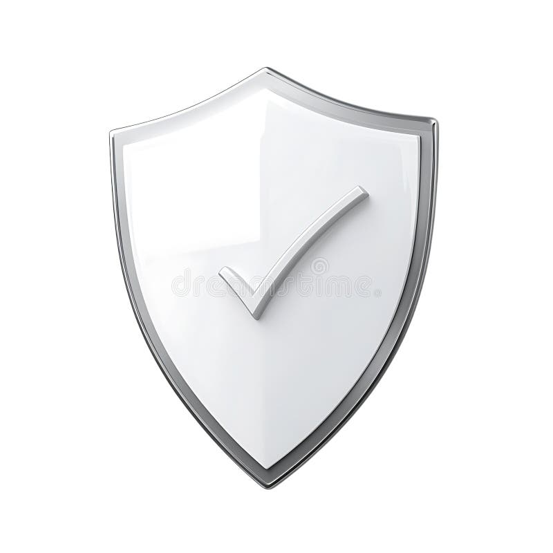 PNG White Shield with a Tick Mark on Transparent Background Stock ...