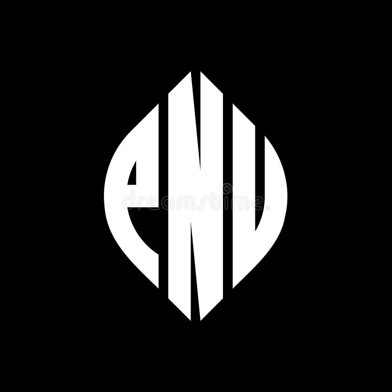 PNU Circle Letter Logo Design with Circle and Ellipse Shape. PNU ...