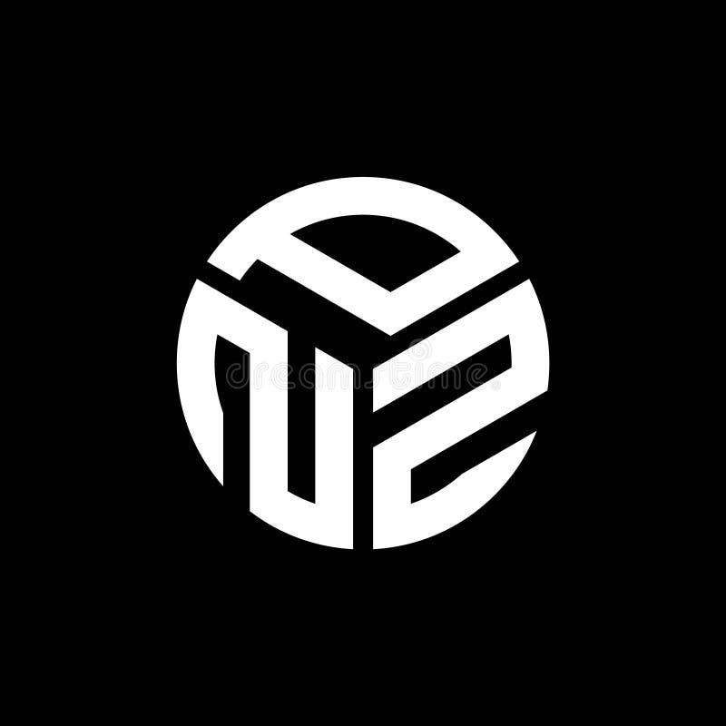 PNZ Letter Logo Design on Black Background. PNZ Creative Initials ...
