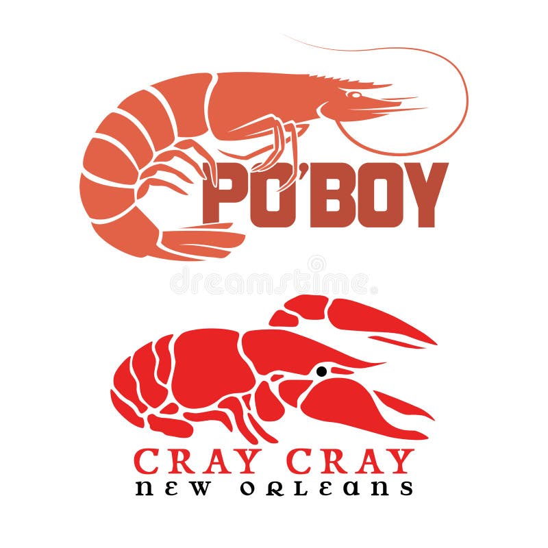 Po Boy and Cray Cray Crawfish Stock Illustration - Illustration of ...